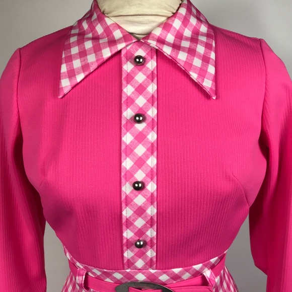 Jennifer Gee | Dresses | 97s Jennifer Gee Maxi Dress Pink Check | Poshmark